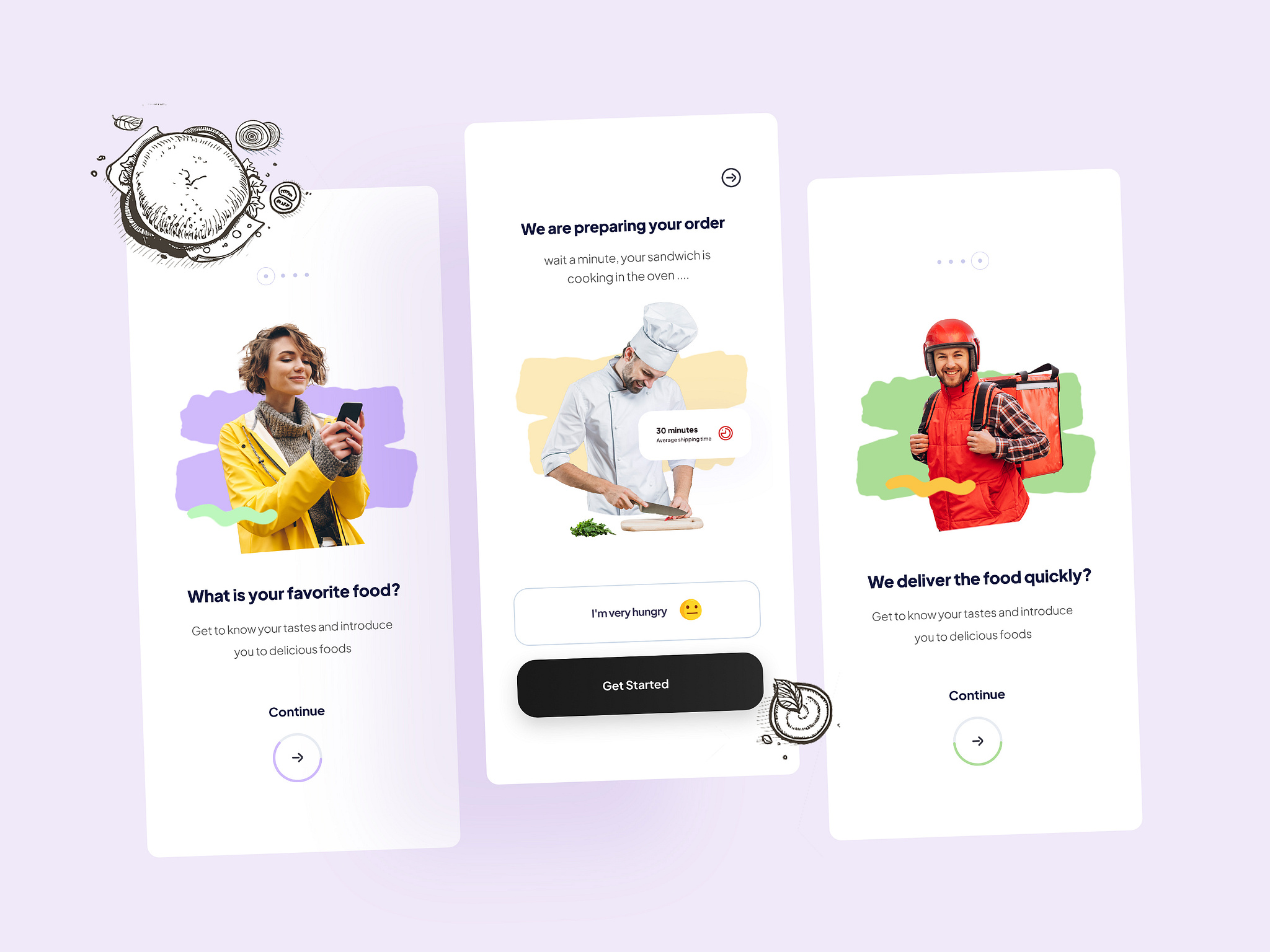 Onboarding Screens - Food Delivery App by Saeed Yousefi on Dribbble