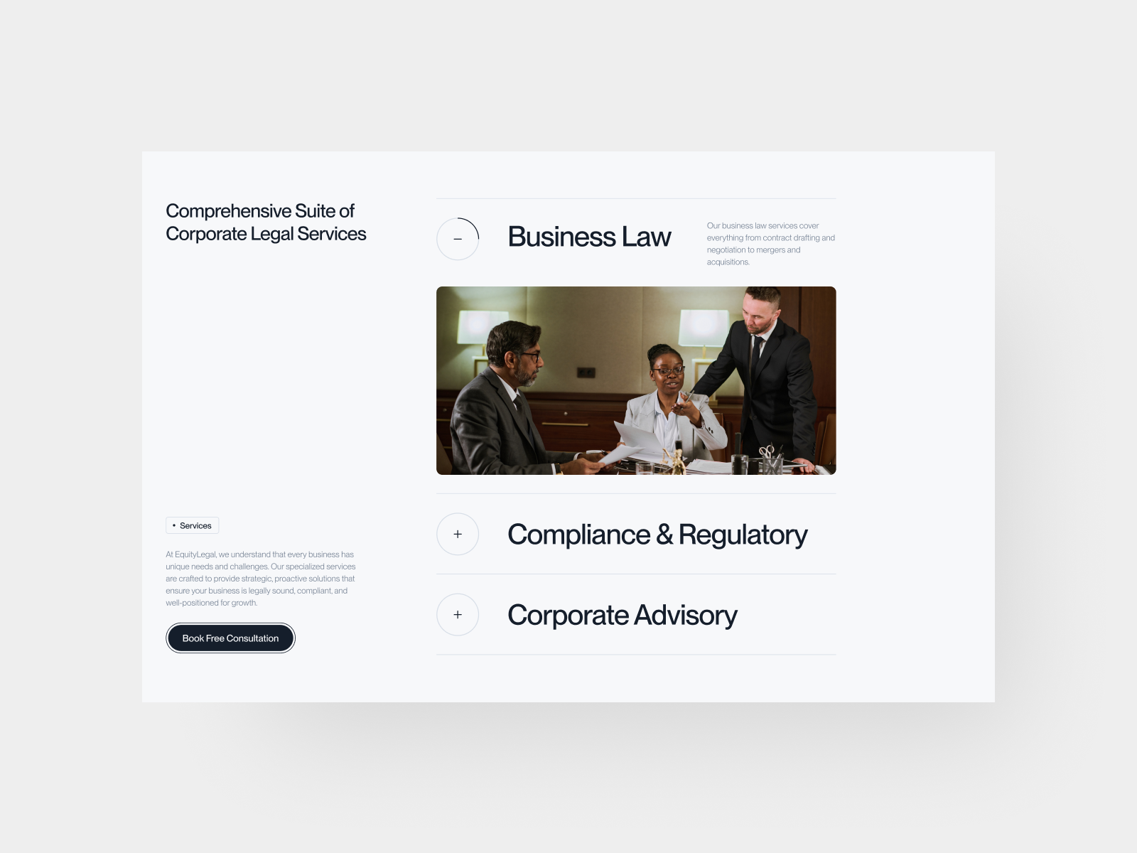 EquityLegal - Corporate Law Firm Website by Permadi Satria Dewanto for ...