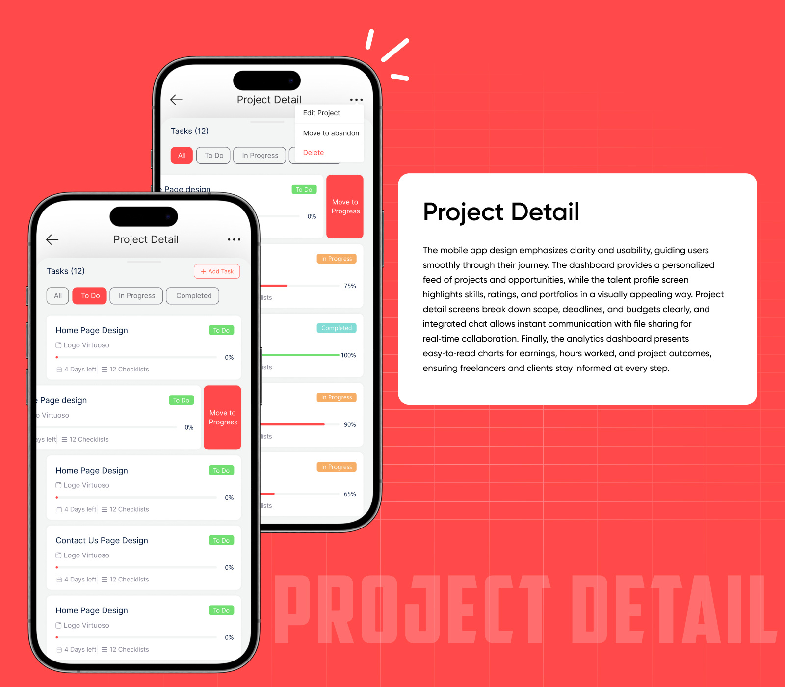 Logo Virtuoso – Project Management Mobile App UI Design by Apptechies ...