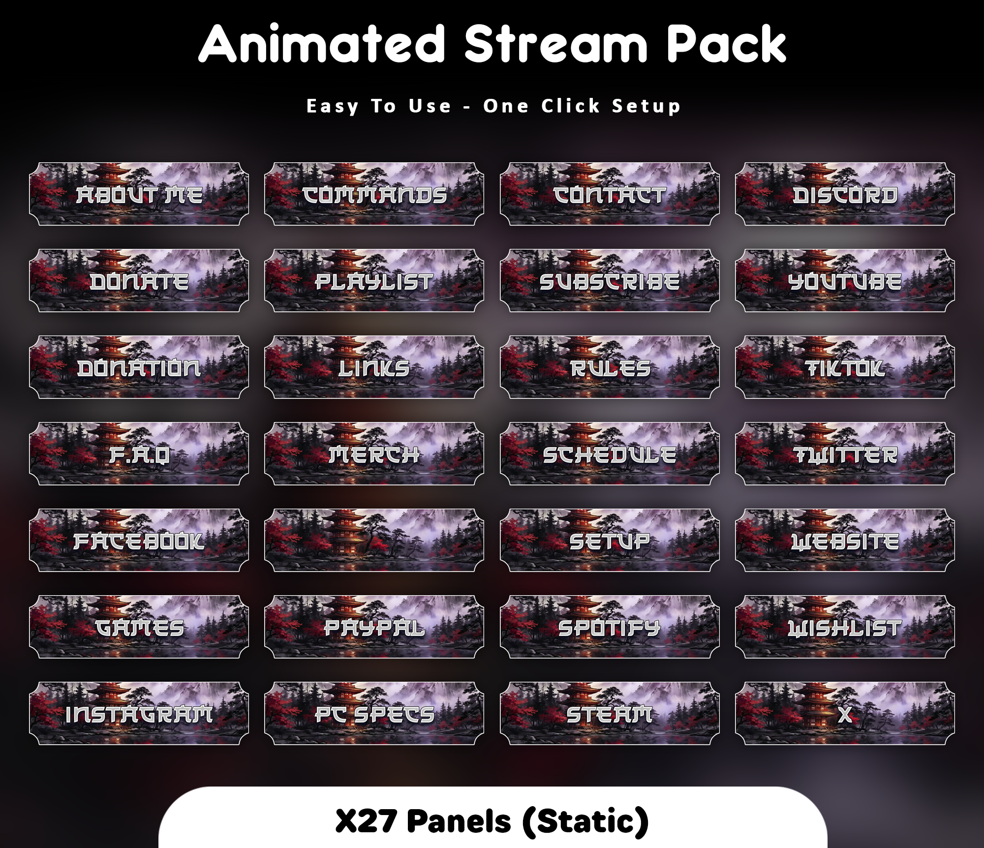 Samurai Moon Animated Stream Package Twitch Overlay,YouTube,Kick by ...