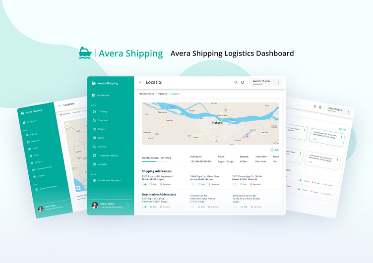 Avera Shipping Logistics Dashboard by Mary Agbo | MARIA on Dribbble