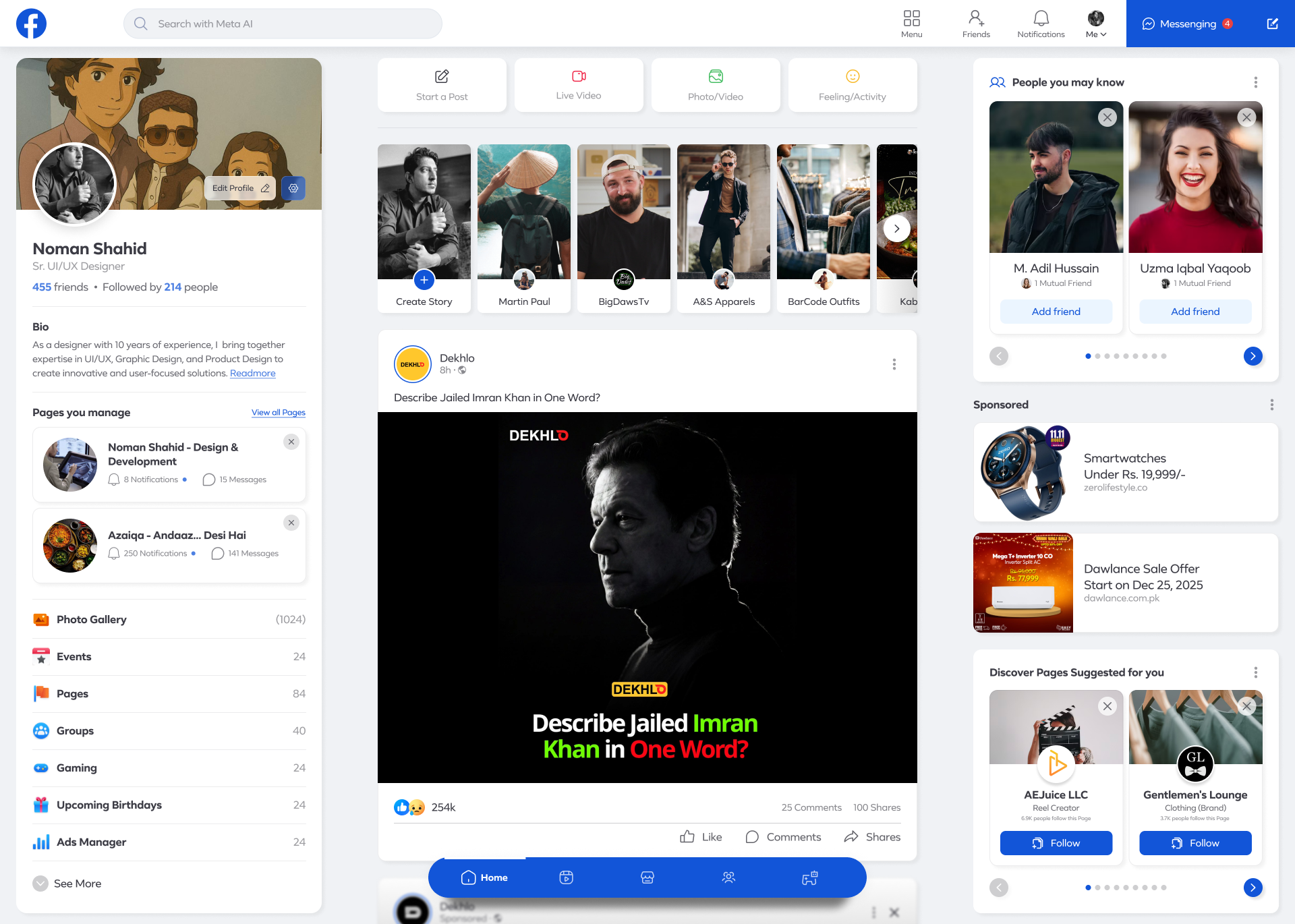 Facebook Redesign Concept - Desktop by Designbynoman on Dribbble