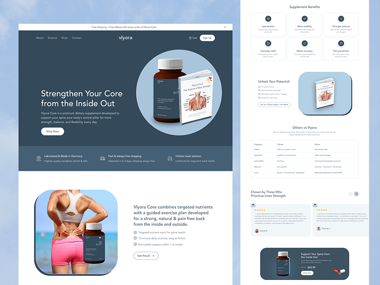 Health Supplement Website by Aminur Rahman on Dribbble