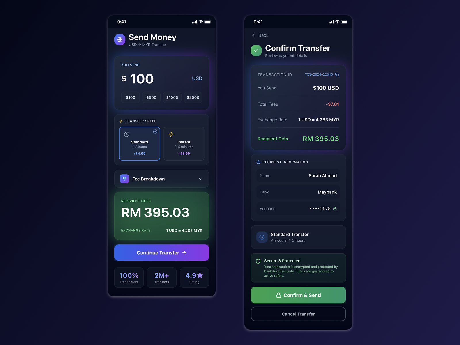 Remittance App UI Design by Jun Lee on Dribbble