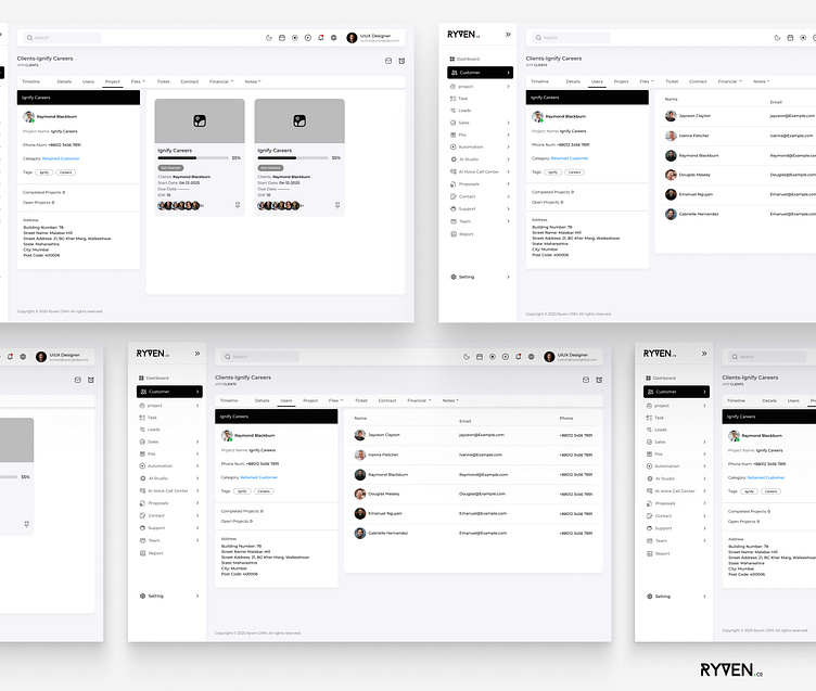 Ryven CRM — Client Management Dashboard UI by Ryven Global LLC on Dribbble