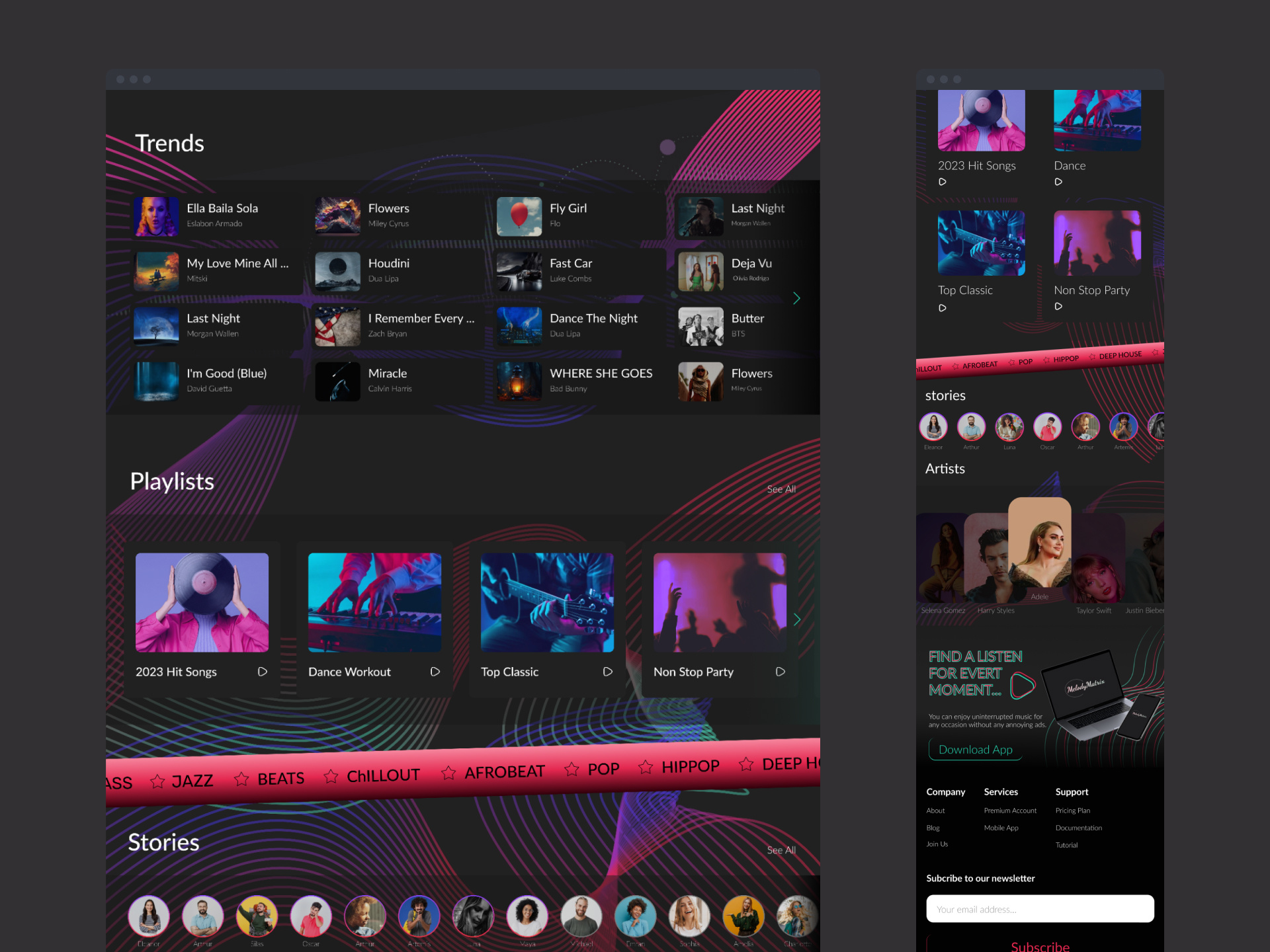 Music Streaming Platform – UI Design by Amirhossien Taghizadeh on Dribbble
