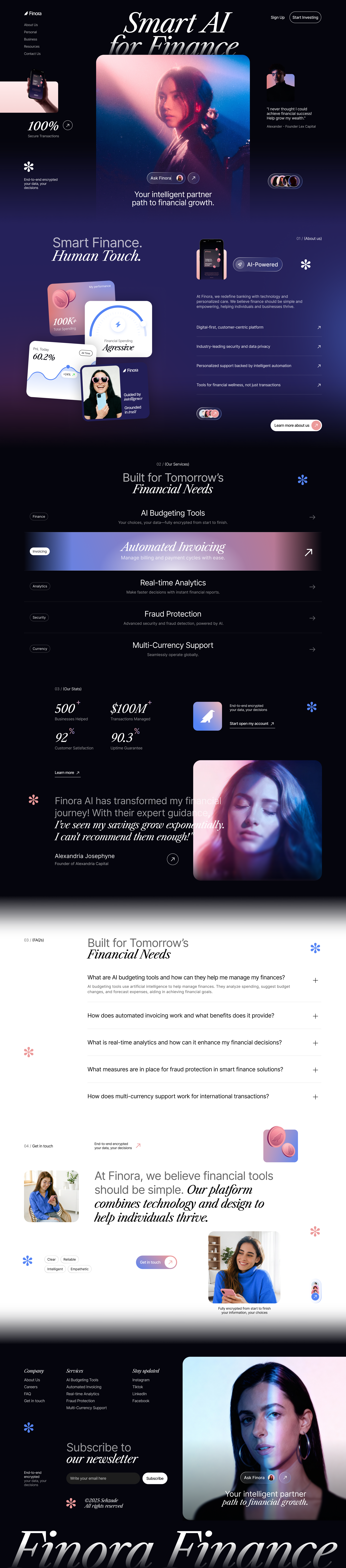 Finora: AI Finance Website Landing Page Animation by SlabPixel Designer ...