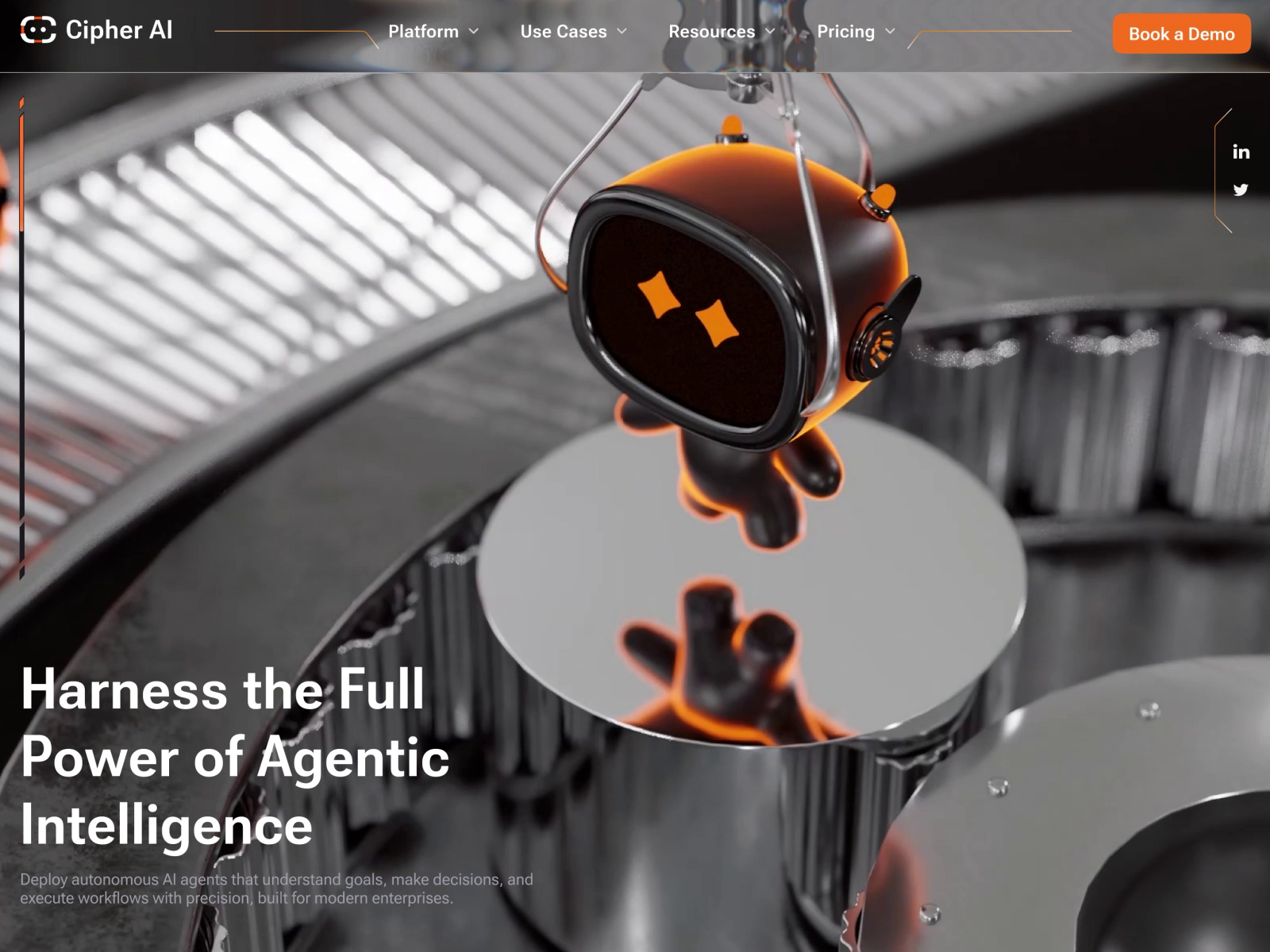 Cipher AI - Agentic AI Website Hero | Web3 by Akshay Hooda for RARE LAB ...