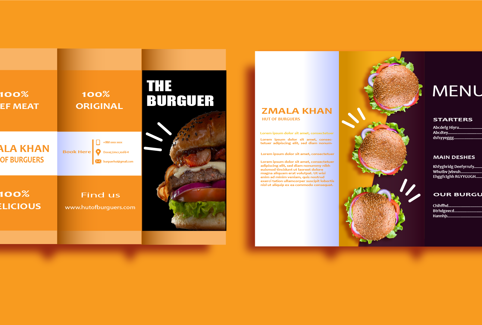 Burger Shop Trifold Menu 🍔 by Rakib Alam on Dribbble