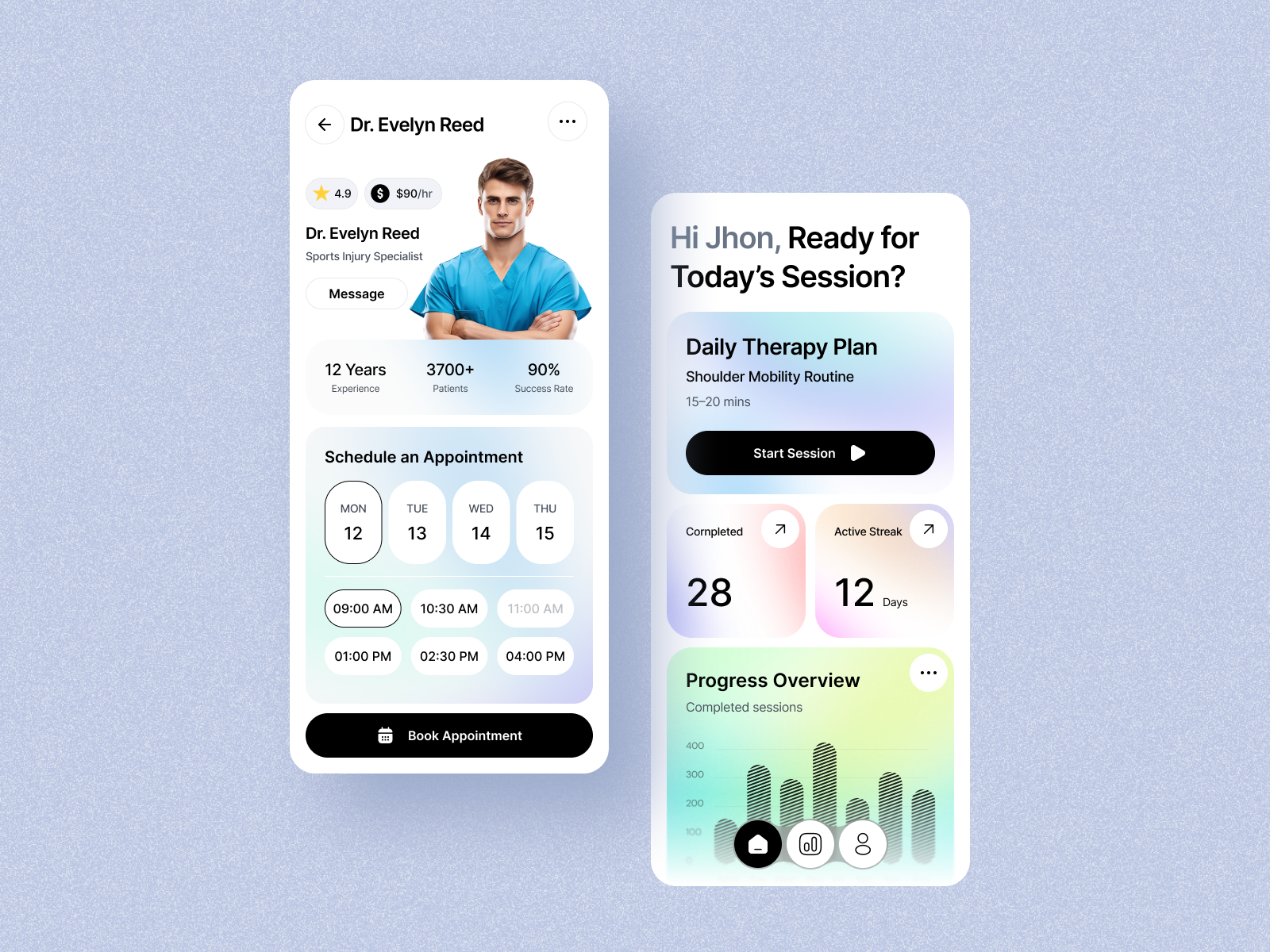 Physical Therapy Mobile App by Sahin Mia for Pixelean - Ui/Ux Design ...