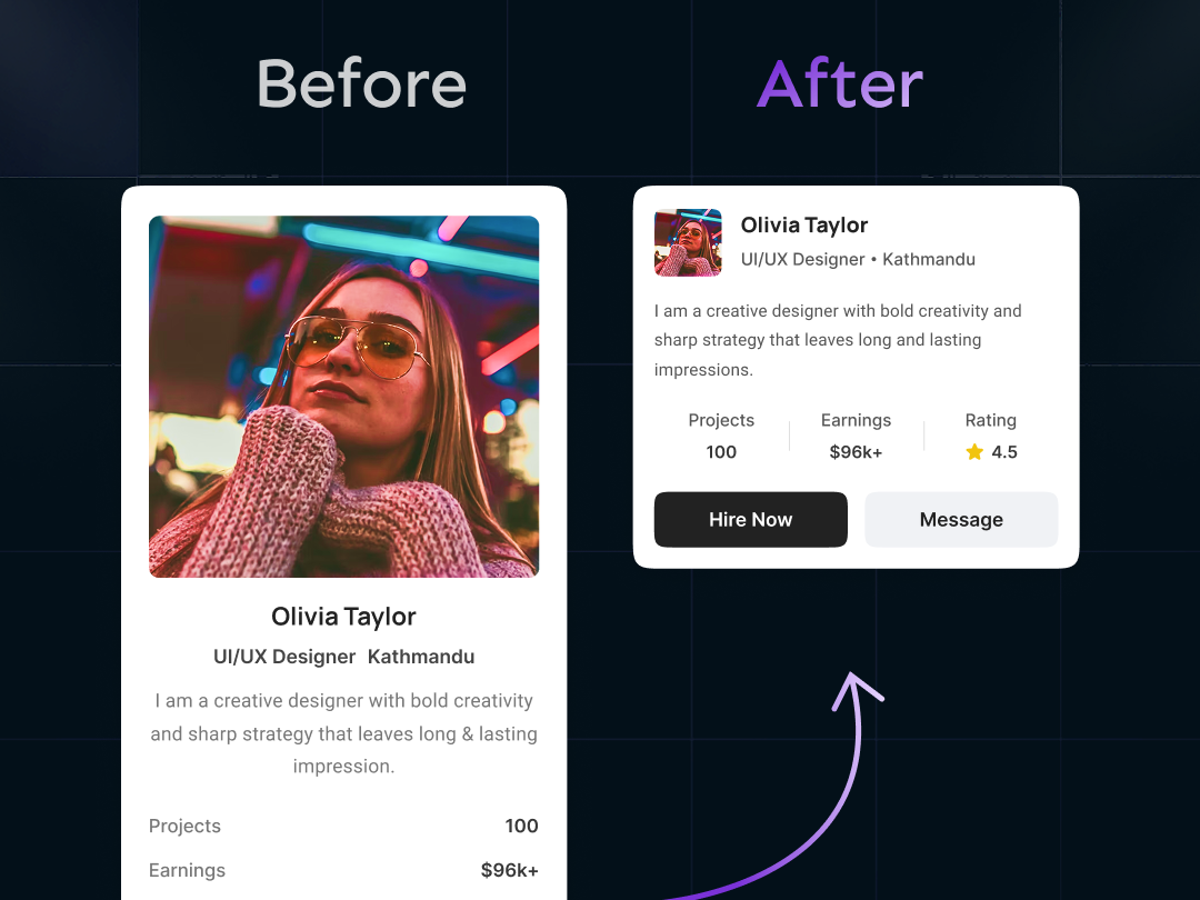 Profile Card UI Redesign by Ambesh Karanjit on Dribbble