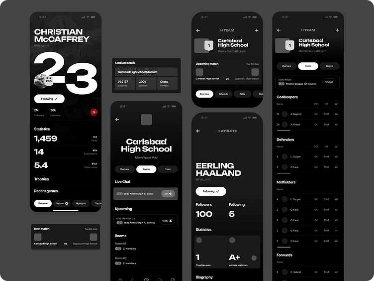 Wireframes - H Athlete (App) by Piotr Kaźmierczak on Dribbble