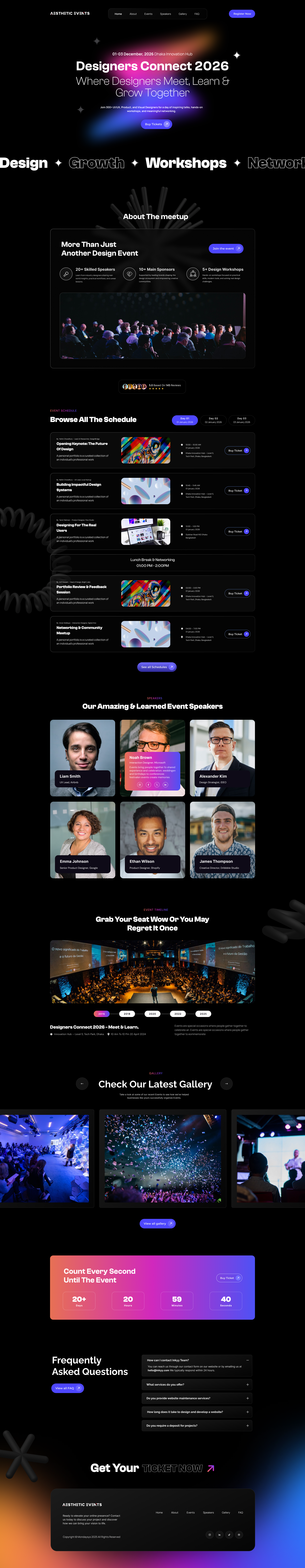 Designers Meetup Event Landing Page UI/UX Design by ...