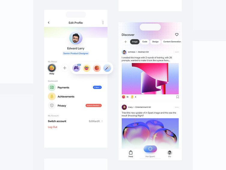 Social Media & User Profile by ECH⚡️ on Dribbble