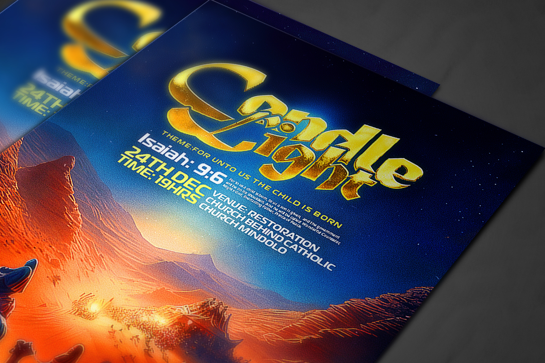 Candlelight service flyer template by Premium City Graphics on Dribbble