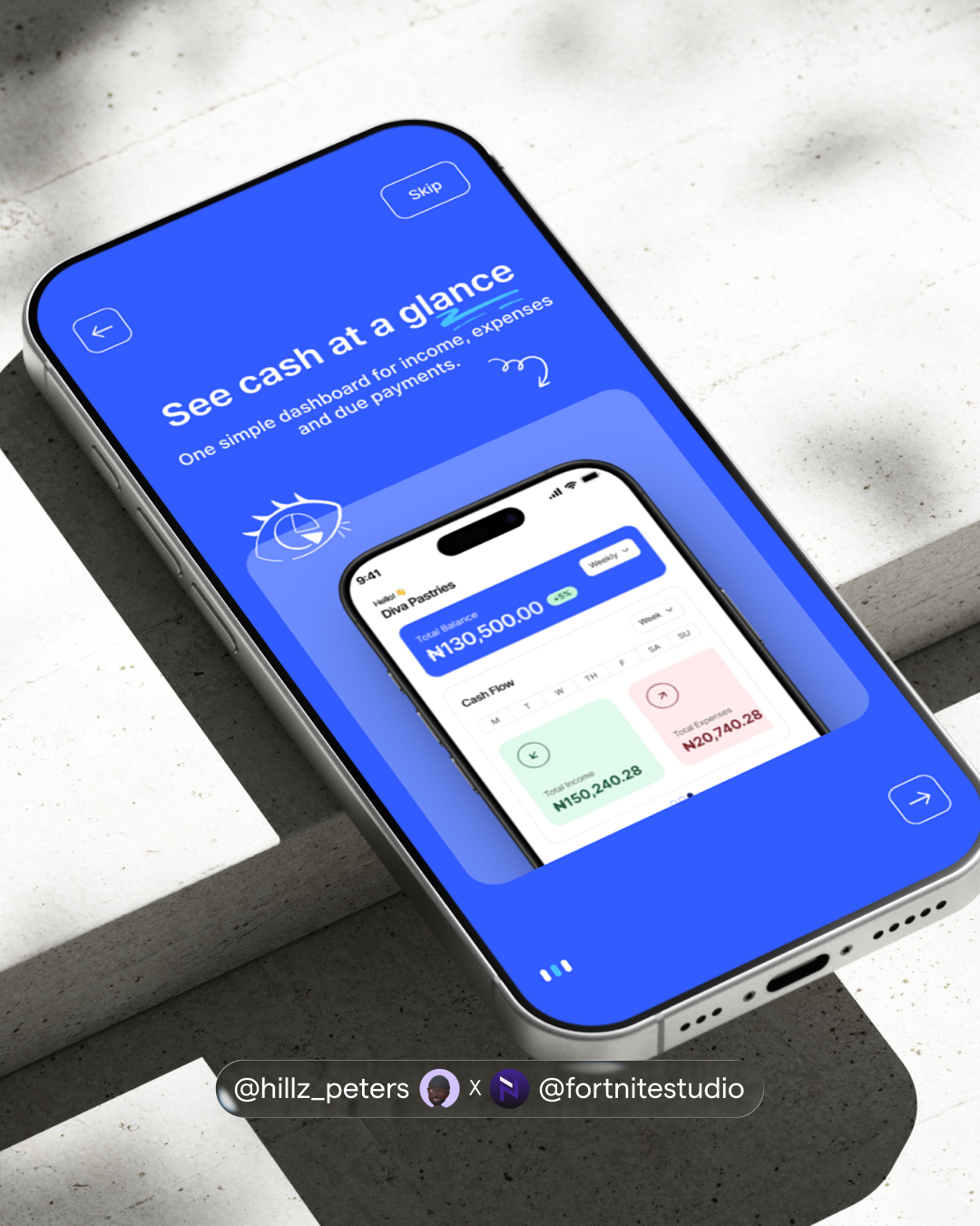 Onboarding screens for a fintech mobile app by Hilary Peters on Dribbble