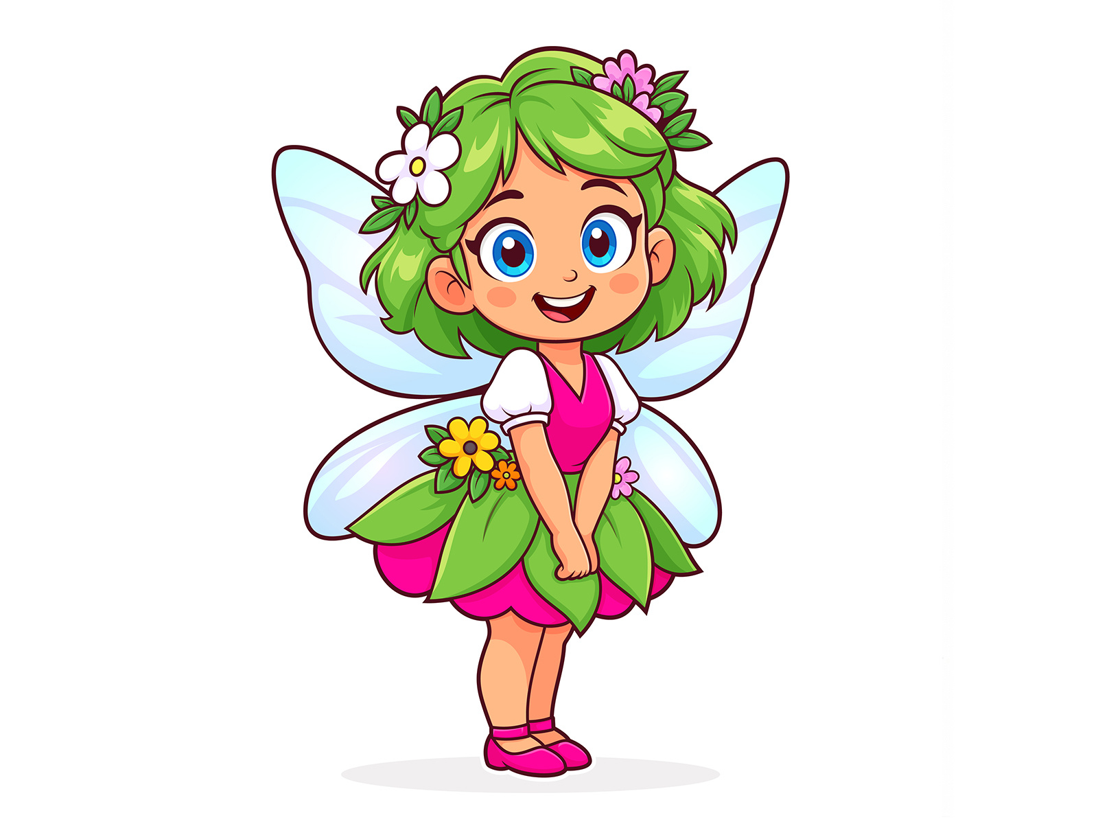 Cute Fairy Girl Cartoon Illustration for Notebook Cover Design by ...