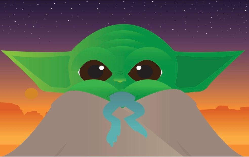 Grogu Art Frame by Alex Villalobos on Dribbble