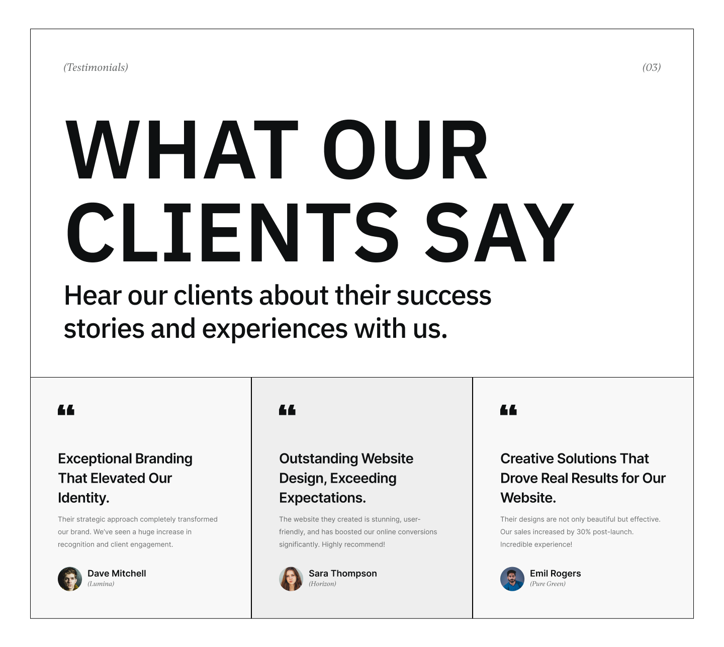 Day 39 — Testimonials Section by Vedant Mehra on Dribbble