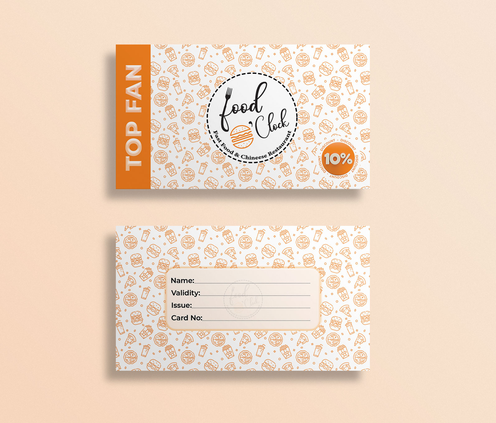 Restaurant Top Fan Discount Card Design by Junayed Ahmed Emon on Dribbble