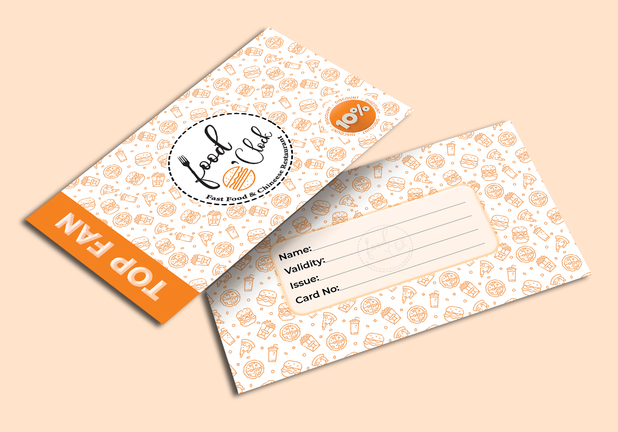 Restaurant Top Fan Discount Card Design by Junayed Ahmed Emon on Dribbble