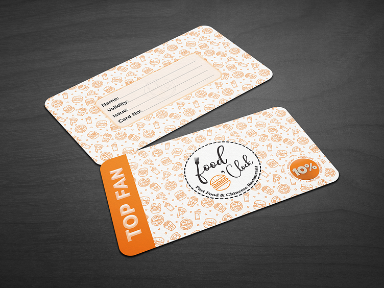 Restaurant Top Fan Discount Card Design by Junayed Ahmed Emon on Dribbble