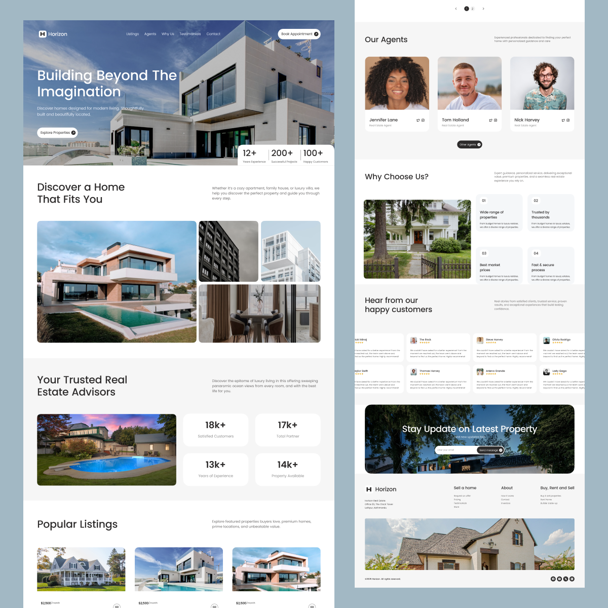 Horizon - Real Estate Website Design / Landing Page by Reeya Ghimire on ...