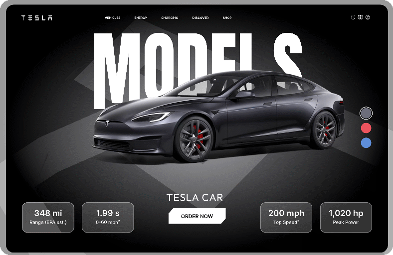 Tesla Cars Website UI Design in Figma | Animation in Figma .. by MD ...
