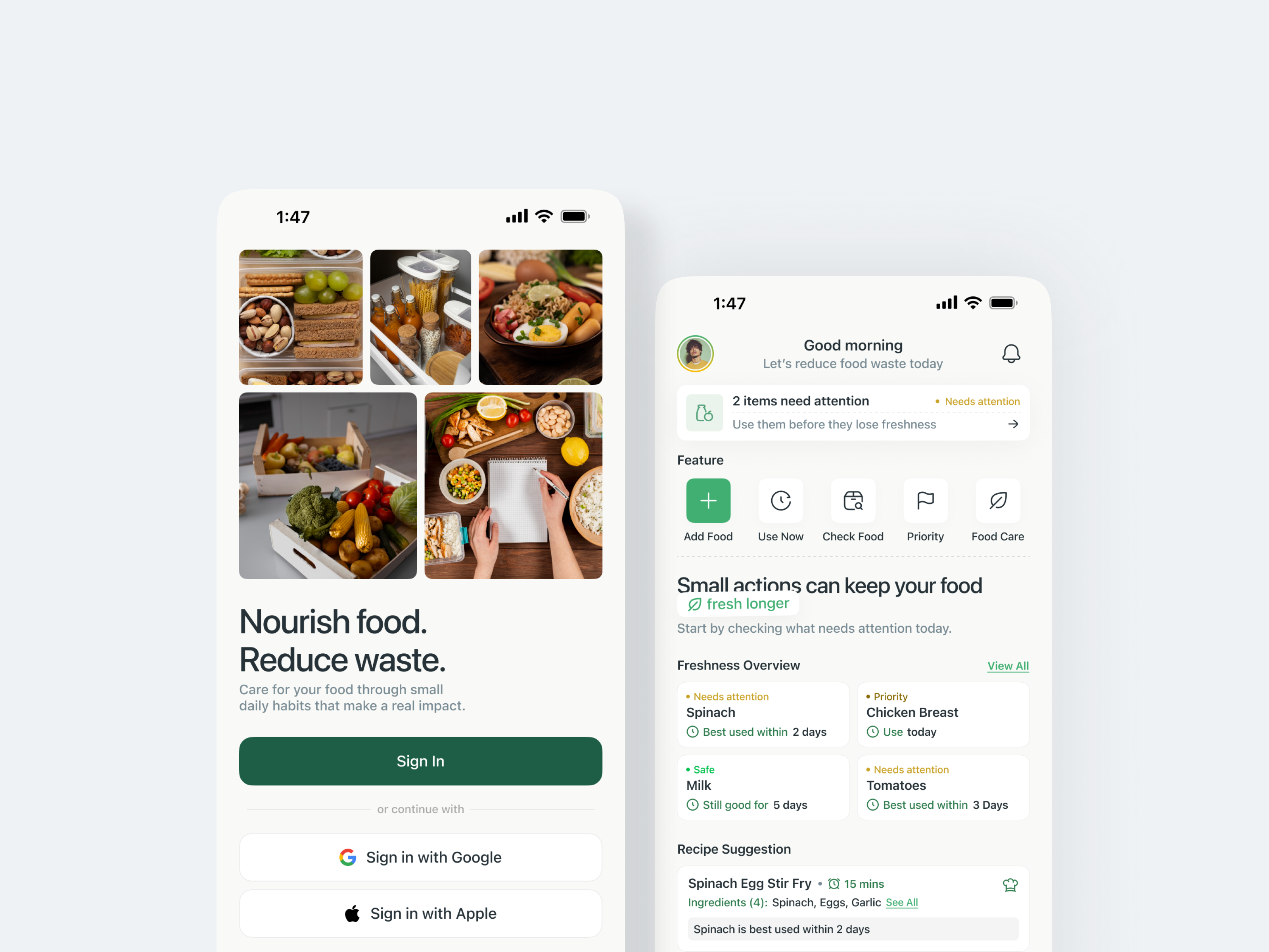 Nouri - Mindful Food Management App by Aesthiq on Dribbble