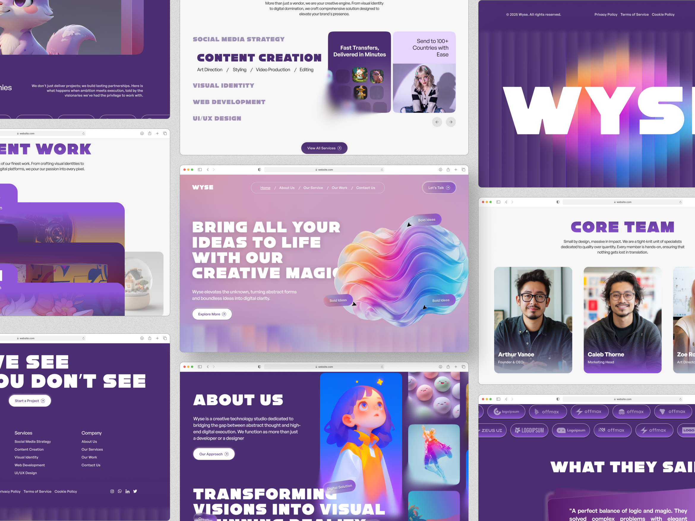 Creative Studio Website Design with Bold Visual Identity by UIUX Portal Studios for Portal ...