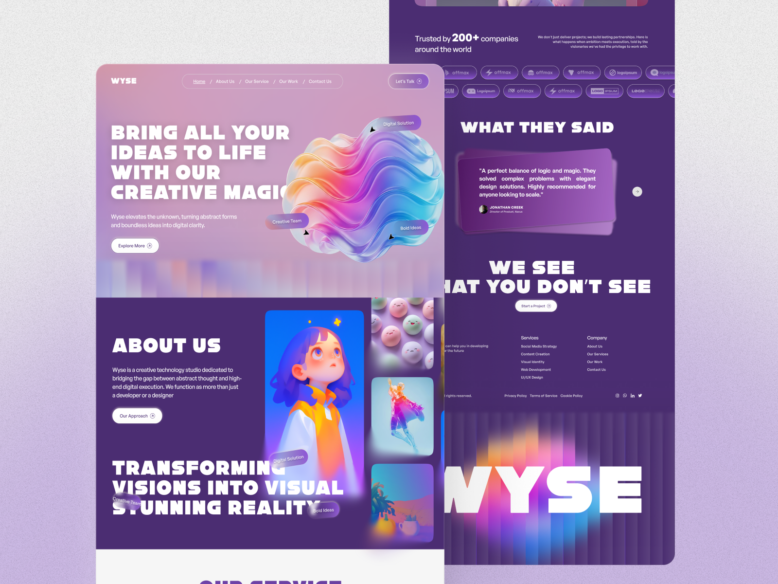 Creative Studio Website Design with Bold Visual Identity by UIUX Portal Studios for Portal ...