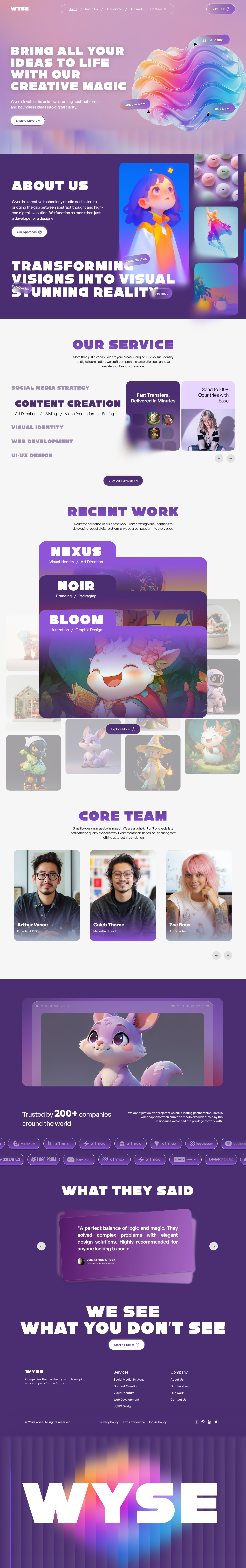 Creative Studio Website Design with Bold Visual Identity by UIUX Portal ...