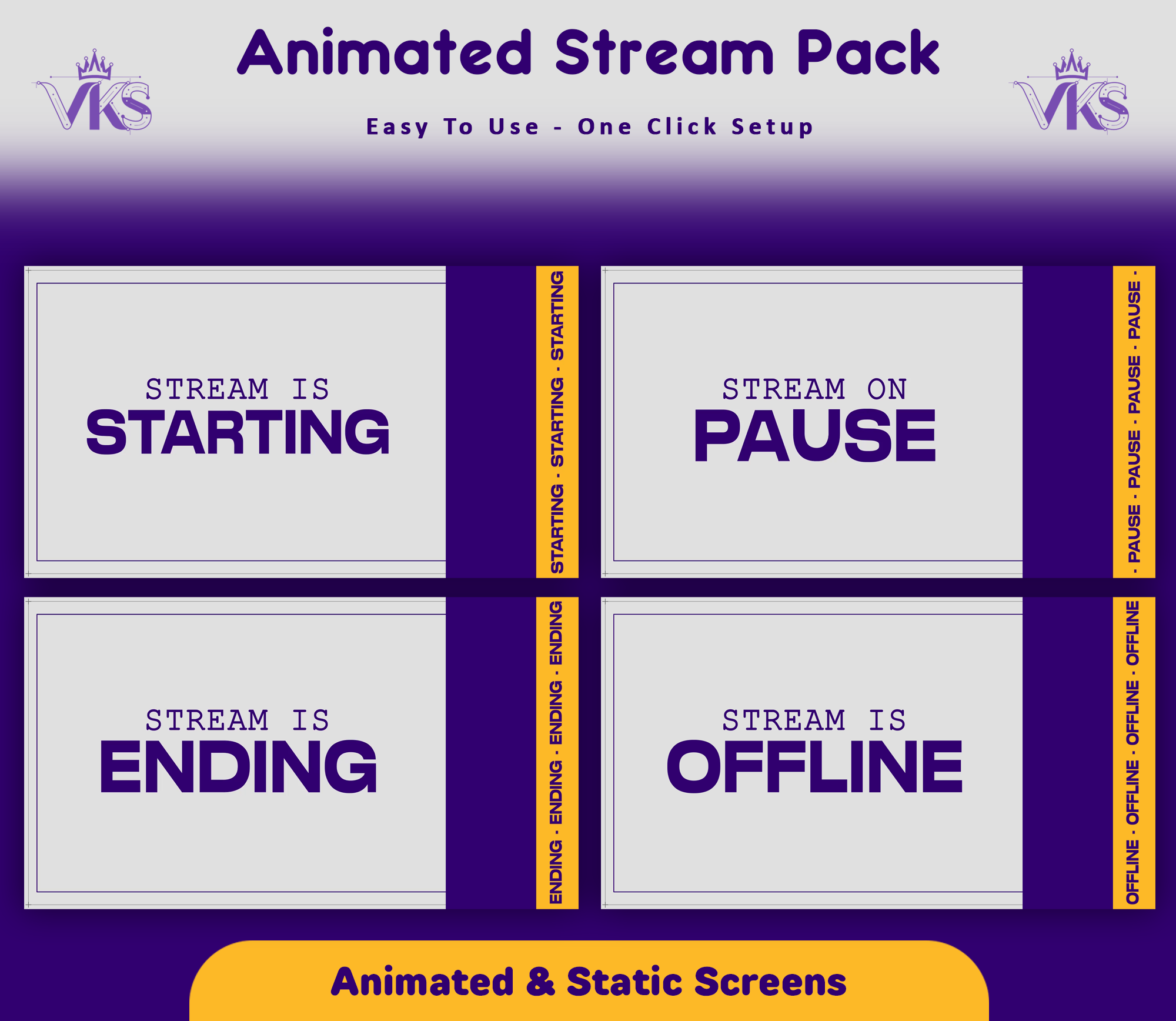 Y2K Retro Professional Purple Stream Overlay I Twitch Overlay by ...
