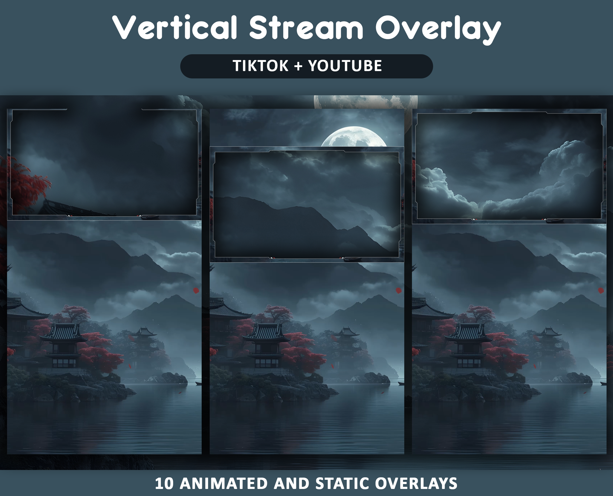 Samurai Moon Vertical Stream Pack – Animated TikTok Overlay by ...