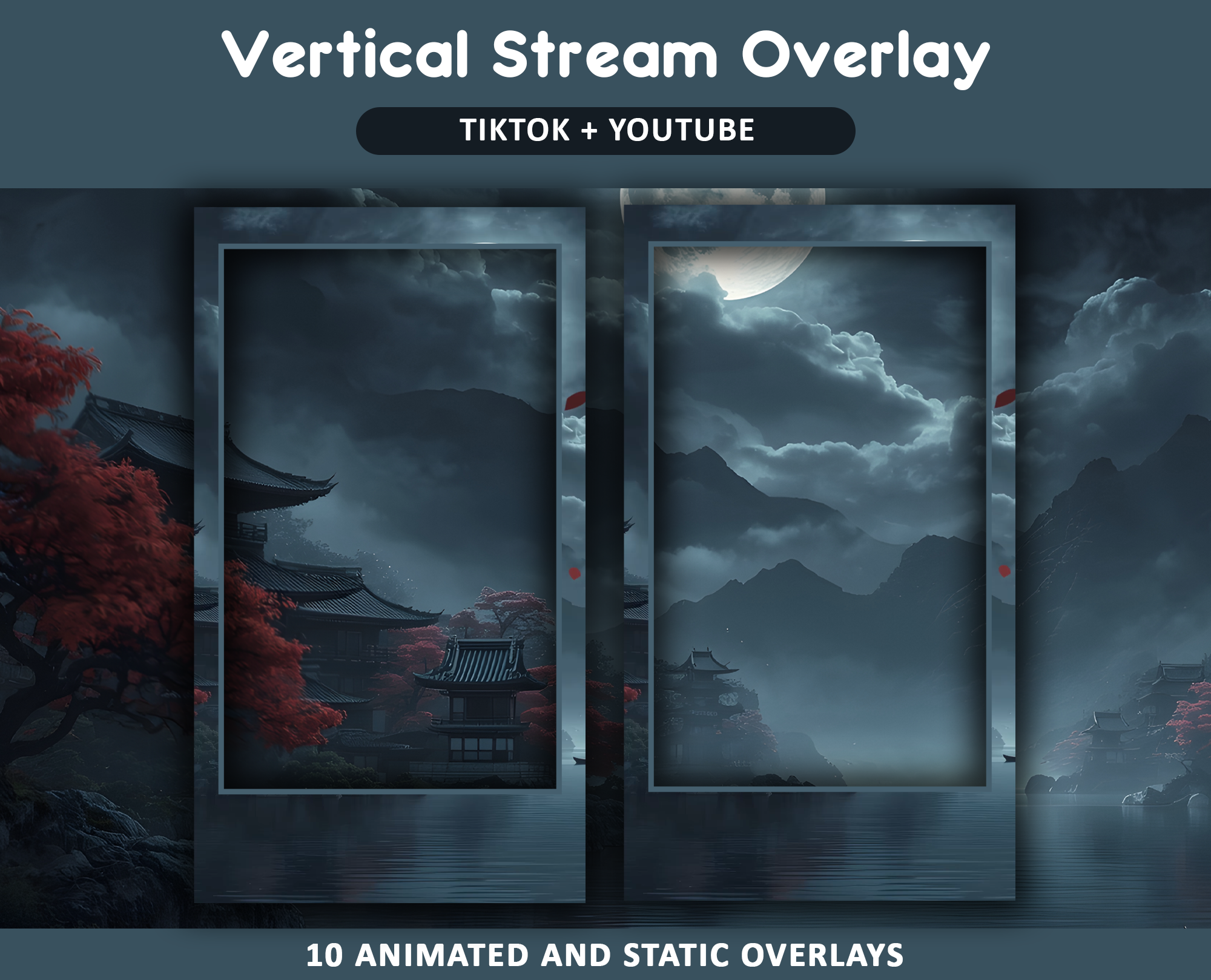 Samurai Moon Vertical Stream Pack – Animated TikTok Overlay by ...