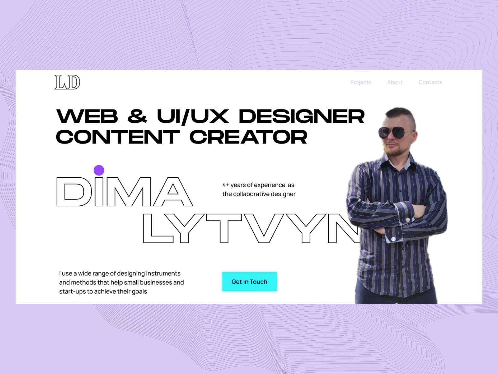 Designer Portfolio Hero Section by Dima Lytvyn on Dribbble