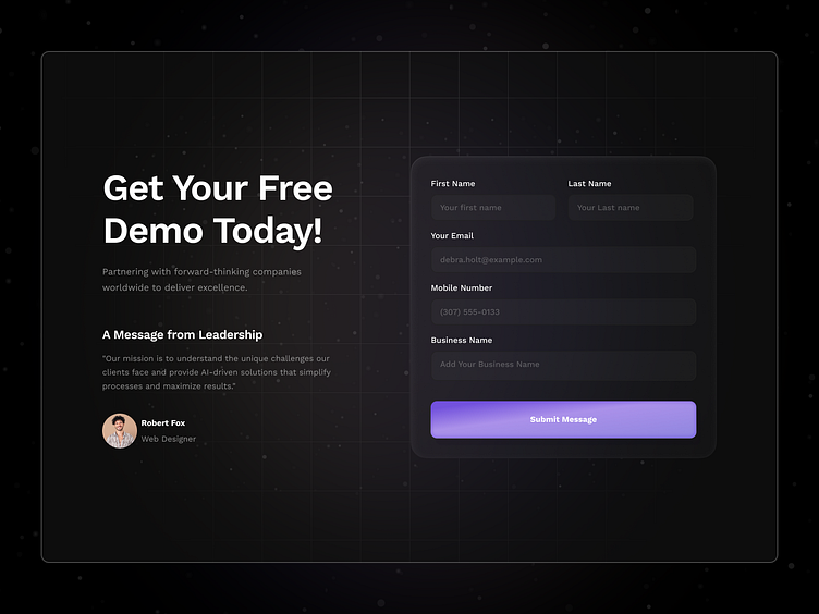 Contact Page by Framdex on Dribbble
