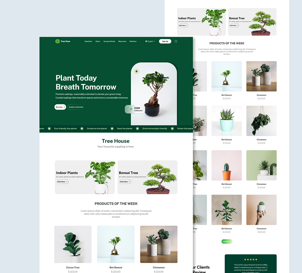Tree House – Sapling Selling E-commerce Website by Md Sowrav on Dribbble