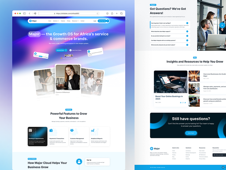 Major – Growth OS SaaS Landing Page by MD Shihab on Dribbble