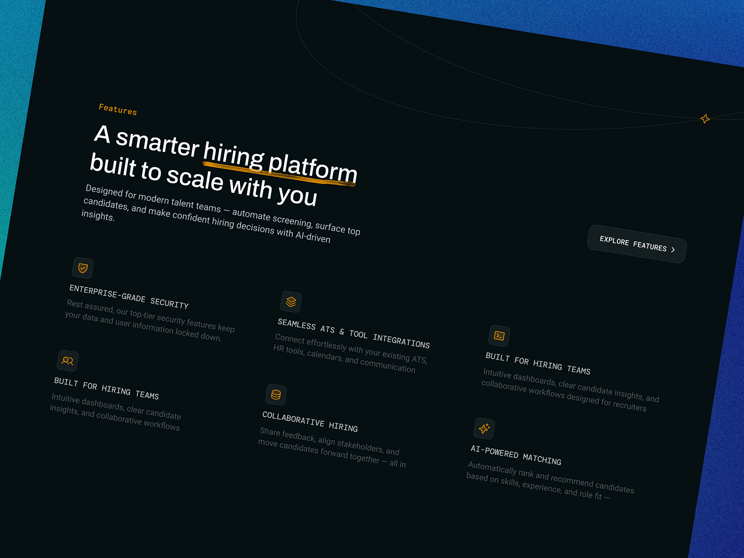 AI Hiring Platform – Features Section UI Design by Mike Taylor for ...