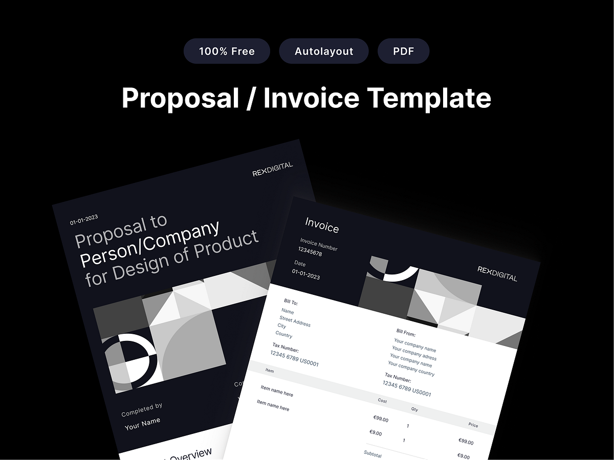 Freebie - Proposal and Invoice Template by Jesper Rex on Dribbble