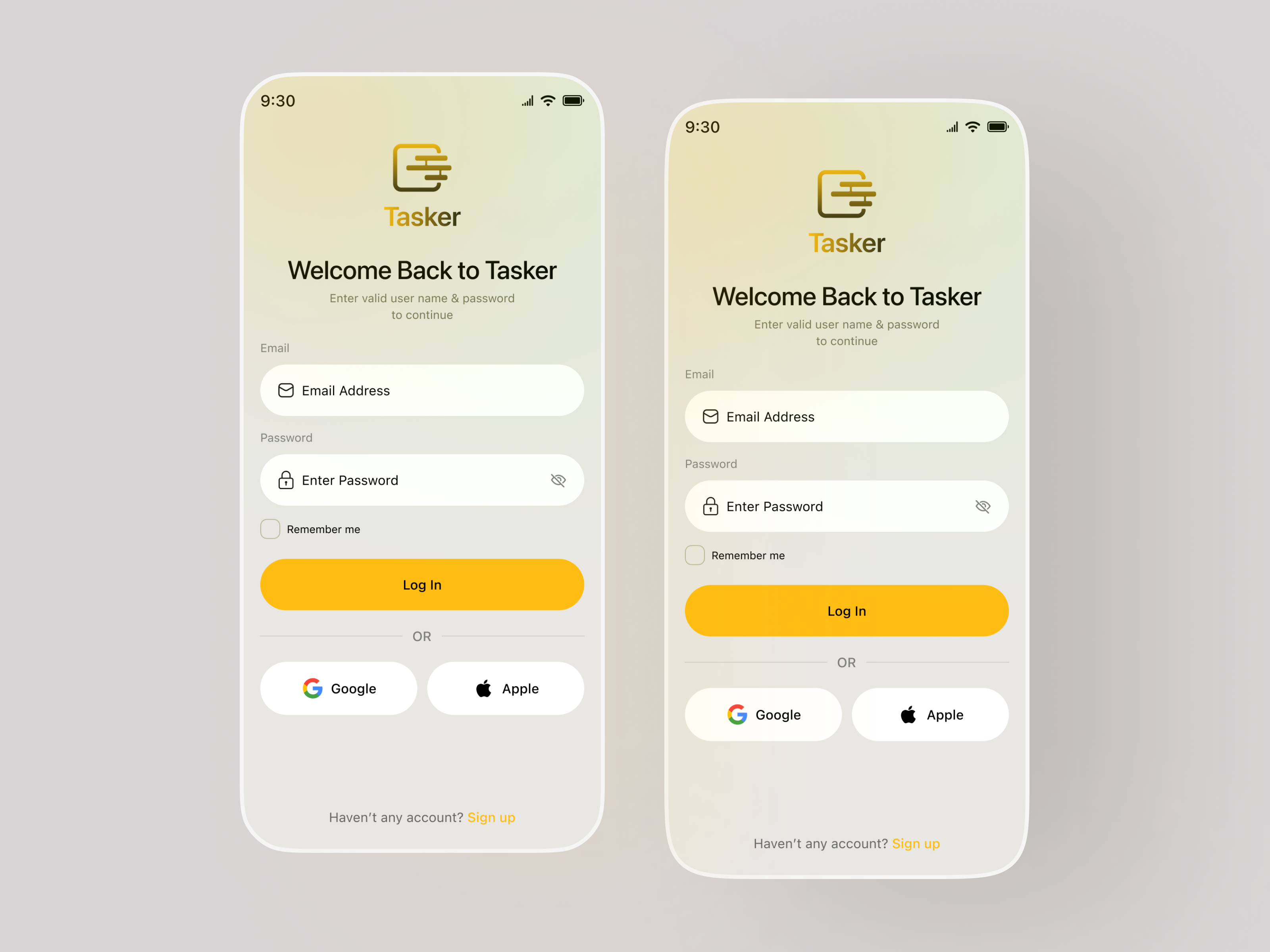 Task Management App – Login & Sign-Up Screen UI by Fazlur Rahman on ...