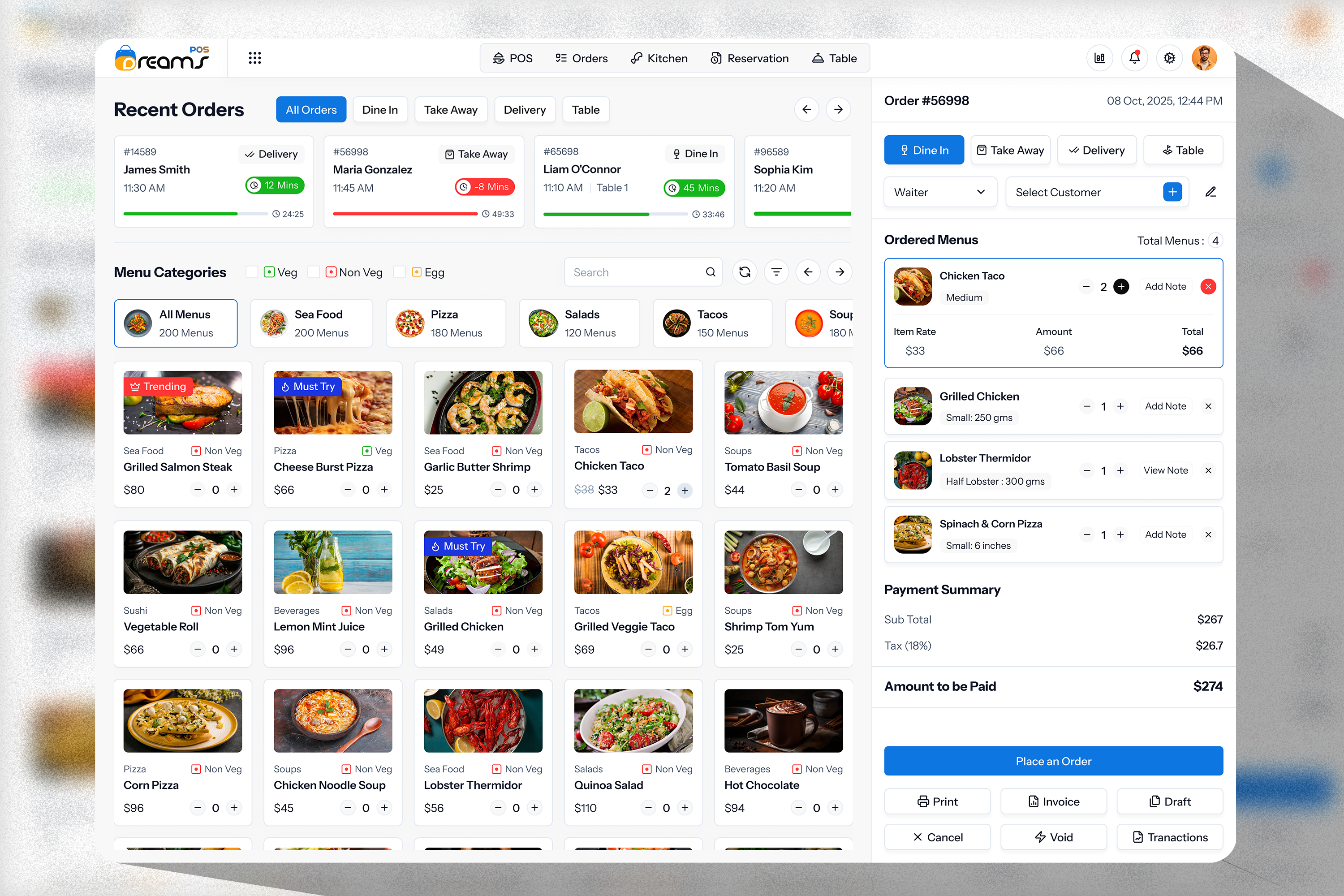 DreamsPOS - Food & Restaurant POS System Dashboard UI Templates by ...