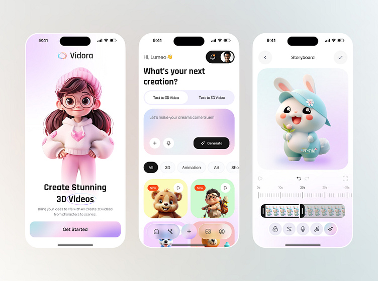 AI-Powered 3D Video Creator App UI by SK RADWOAN on Dribbble