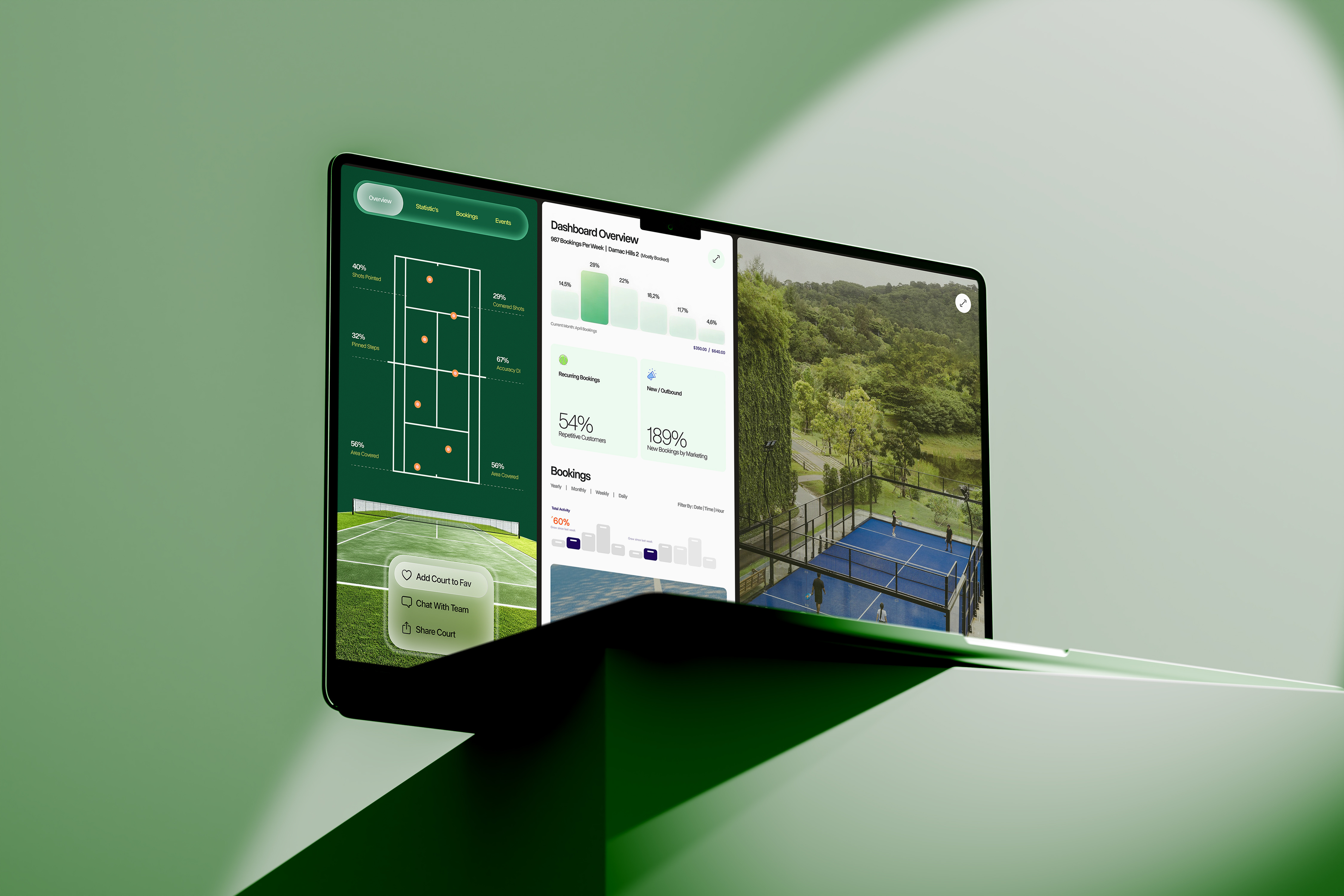 Paddle Tennis Court Web Dashbaord by Hadi Altaf 🐲 on Dribbble