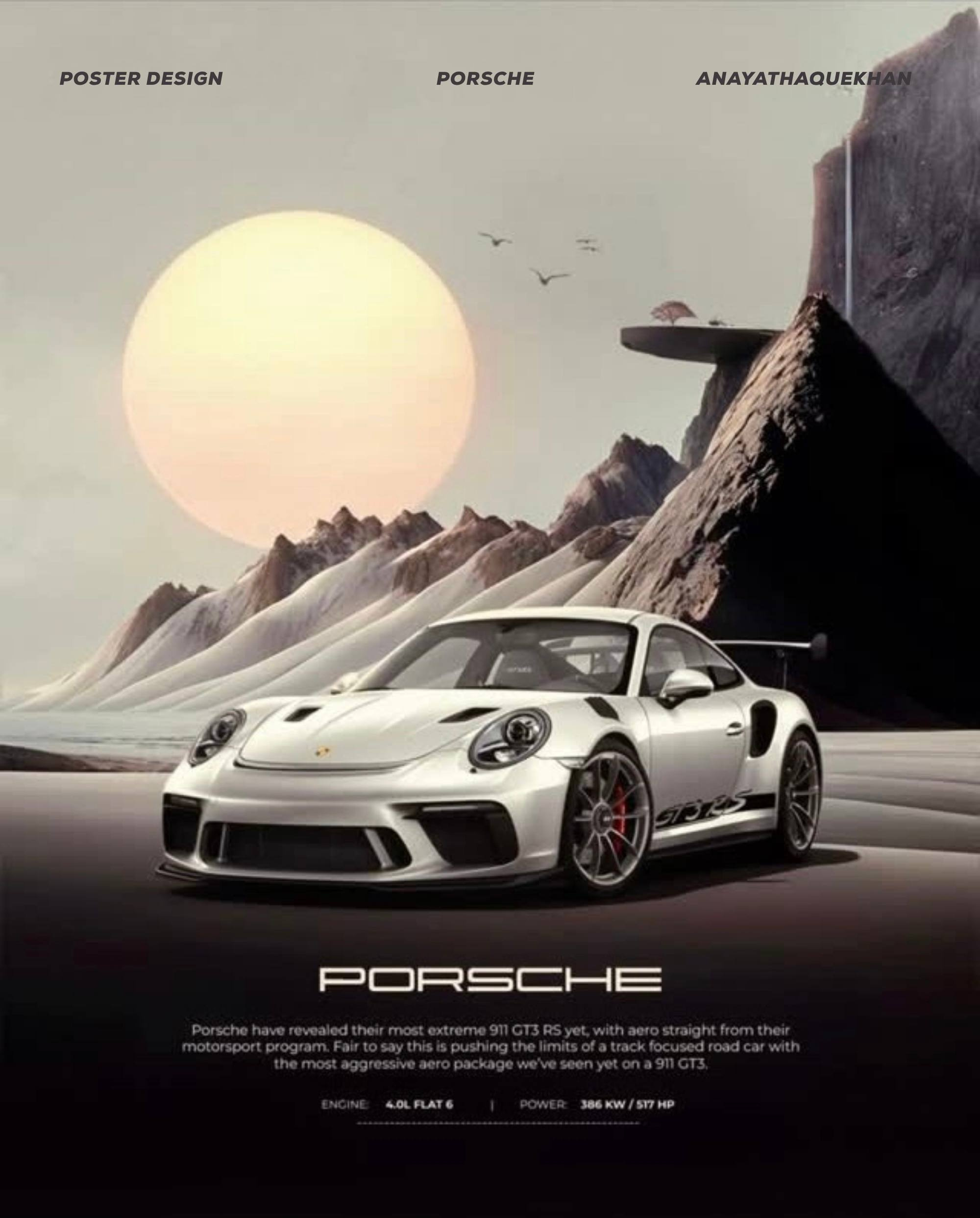 Porsche 911 GT3 RS Car Poster Design. by Anayat Haque Khan on Dribbble
