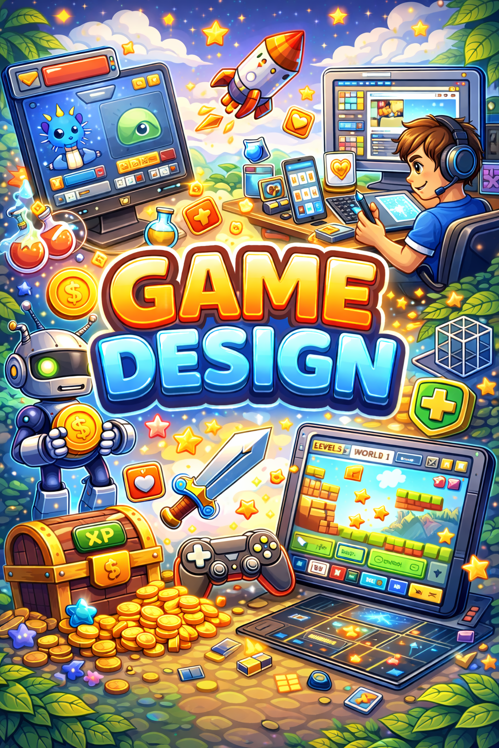 Game design by Mohammed Gadhgadhi on Dribbble