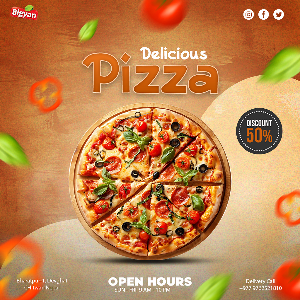 Pizza Advertising Banner. by Dharmu Bhusal on Dribbble