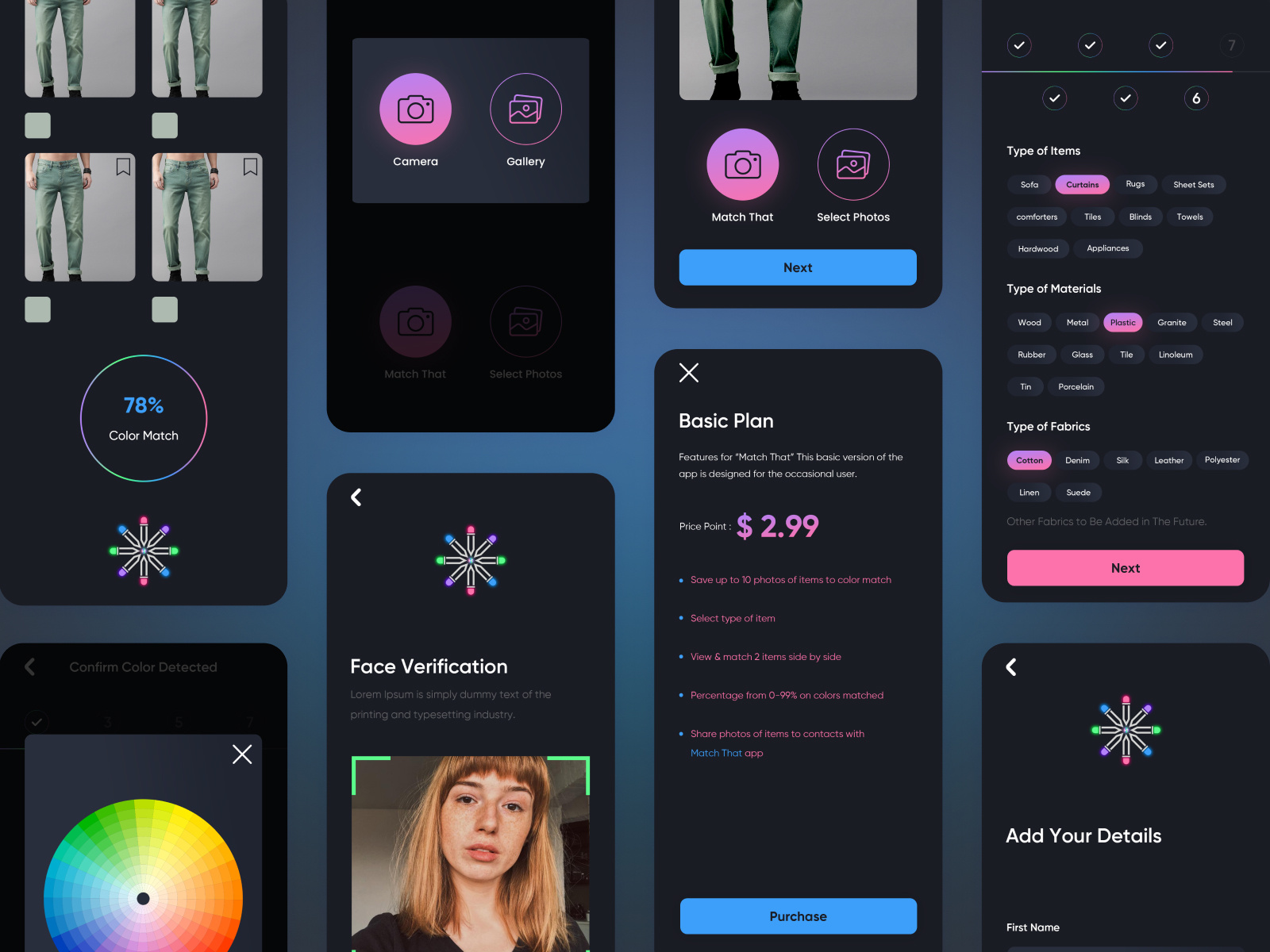 Match That — Smart Color Matching Mobile App UI by DW Design Studio on ...