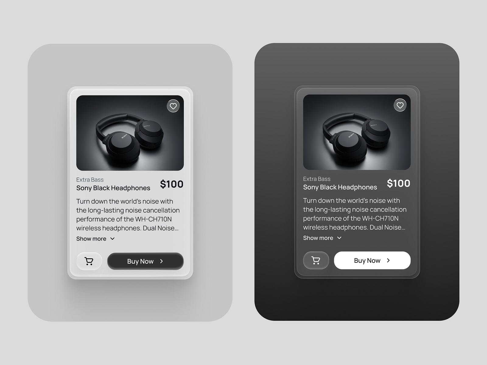 Product Card UI – Light & Dark Mode by Nikhil Shinde on Dribbble